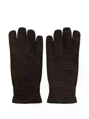 MOORER Ribbed Gloves - Brown