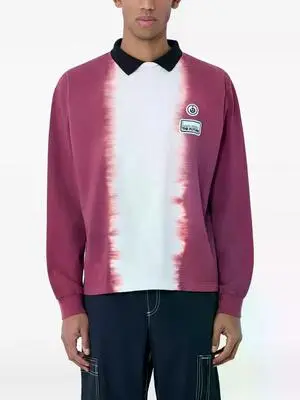 NÒMARYTHM TEXTILE Contrast Collar Long Sleeve Shirt With Logo Patch - Red