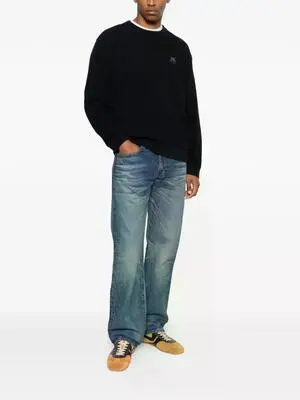 Maison Kitsuné Fox-patch Crew-neck Sweater - Blue