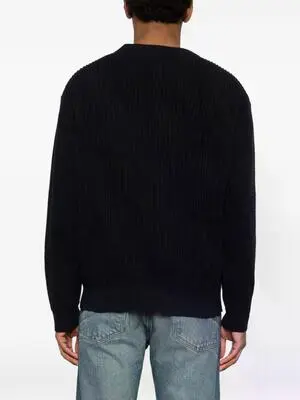 Maison Kitsuné Fox-patch Crew-neck Sweater - Blue