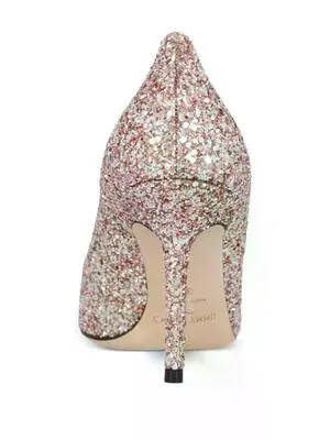 JIMMY CHOO Rose Glitter Pointed Pumps