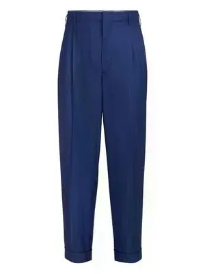 Brunello Cucinelli Chalk-stripe Pleated Trousers - Blue