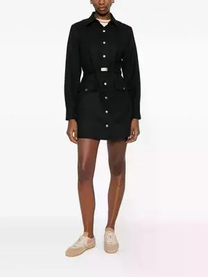A.p.c. Buttoned Belted Mini Shirt Dress
