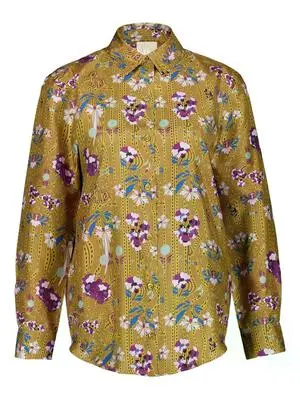 PAULA Floral-print Button-up Shirt - Yellow