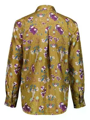 PAULA Floral-print Button-up Shirt - Yellow