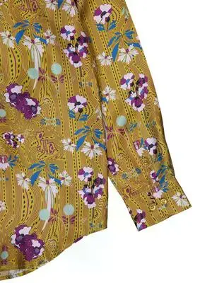 PAULA Floral-print Button-up Shirt - Yellow