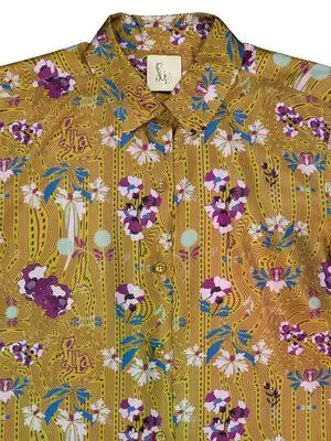 PAULA Floral-print Button-up Shirt - Yellow