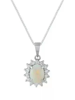 LB EXCLUSIVE Opal And Diamond Necklace - Silver