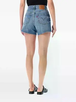 LEVI'S Ribcage Frayed Denim Shorts