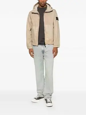 Stone Island Compass Motif Hooded Jacket - Neutrals