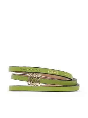 Loewe Anagram Leather Bracelet - Green