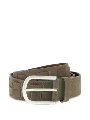 Boggi Milano Woven Suede Belt - Brown