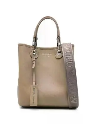 Emporio Armani Grained-leather Tote Bag - Neutrals