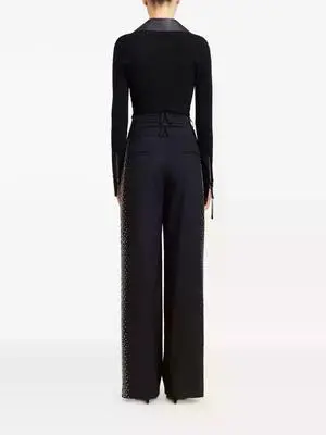 16Arlington Lace-up Collar Top - Black