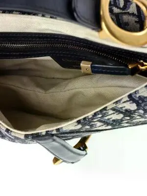 Dior Saddle Handbag Oblique Canvas Medium - Blue