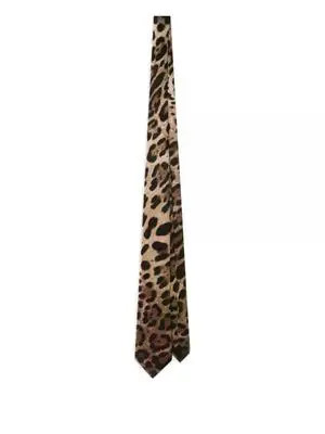 Dolce & Gabbana Leopard-print Tie - Brown