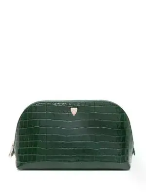 ASPINAL OF LONDON Crocodile-design Makeup Case - Green