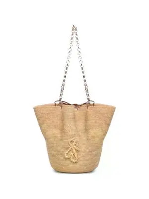 Ruslan Baginskiy Raffia Drawstring Shoulder Bag