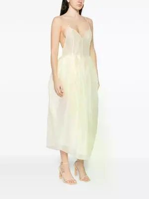 Khaite Colette V-neck Midi Dress