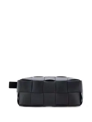 Bottega Veneta Cassette Maxi Intrecciato Leather Small Shoulder Bag - Black