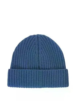 MOORER Ribbed Beanie - Blue