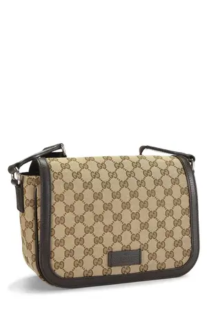 Gucci Original Gg Magnetic Flap Messenger - Brown