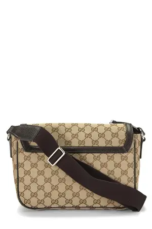 Gucci Original Gg Magnetic Flap Messenger - Brown