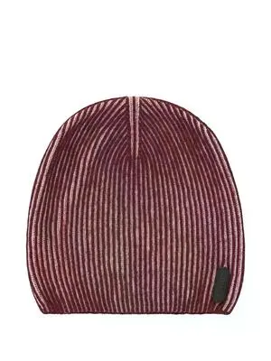 MOORER Striped Beanie Hat - Red