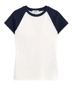 Cos Slim Cotton T-shirt - Navy