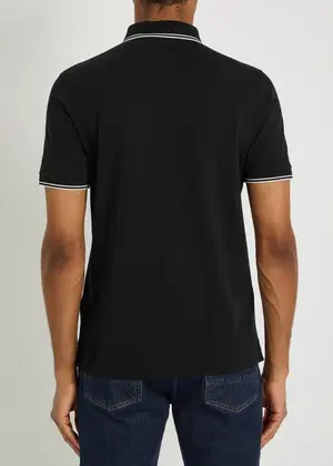 Stone Island Piqué Cotton Polo Shirt - Black