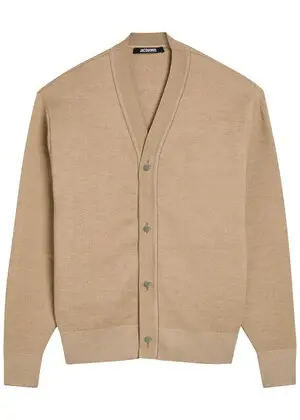 Jacquemus Le Cardigan Doppio Merino Wool-blend Cardigan - Beige