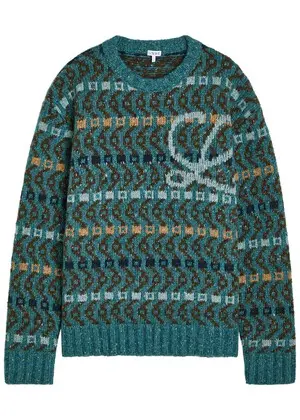 Loewe Logo Patterned Wool-blend Jumper