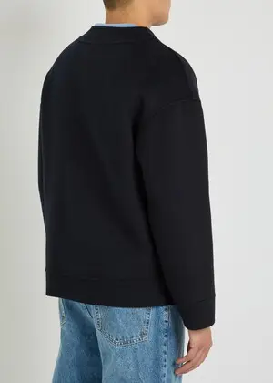 Loewe Embossed-anagram Wool And Cashmere-blend Cardigan