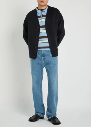 Loewe Embossed-anagram Wool And Cashmere-blend Cardigan