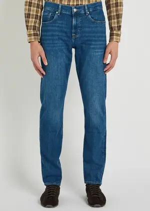 7 For All Mankind Slimmy Slim Straight-leg Jeans - Mid Blu