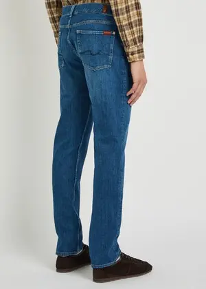 7 For All Mankind Slimmy Slim Straight-leg Jeans - Mid Blu