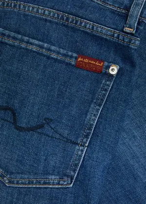 7 For All Mankind Slimmy Slim Straight-leg Jeans - Mid Blu