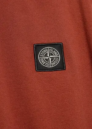 Stone Island Piqué Cotton Polo Shirt - Red