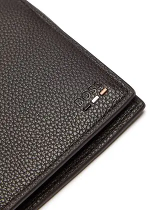 BOSS Ray Logo Grained Leather Wallet