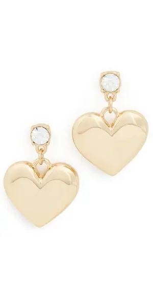 Ettika Crystal Heart Dangle Earrings - Gold