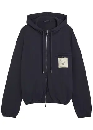 Jacquemus Le Hoodie Torneo Logo Cotton Sweatshirt - Navy