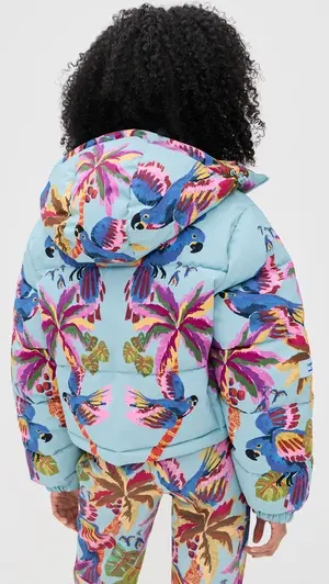 Farm Rio Macaw Hooded Puffer Ski Jacket