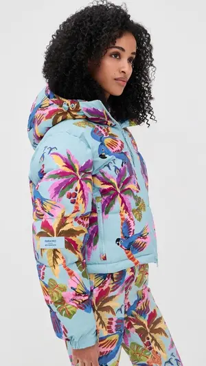 Farm Rio Macaw Hooded Puffer Ski Jacket