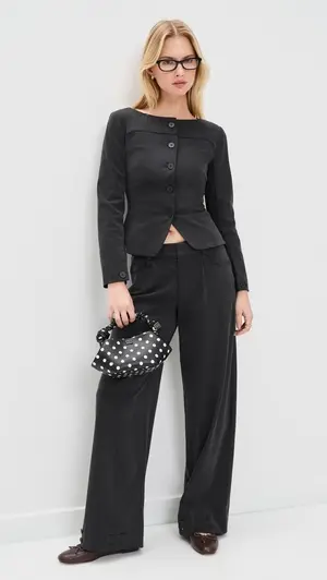 PEACHY DEN Bardot Tailored Pleat Trousers