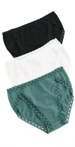 Natori Bliss French Cut 3-pack - Aspen Green/coconut/black