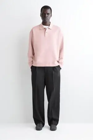 Cos Washed-cotton Polo Sweatshirt