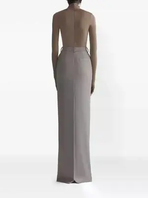 MUGLER Draped Long-sleeve Bodysuit - Neutrals