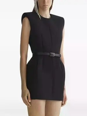 MUGLER Padded Shoulder Mini Dress