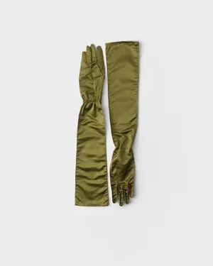 Prada Satin Evening Gloves Ivy Green