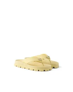 Prada Rubber Thong Sandals - Yellow